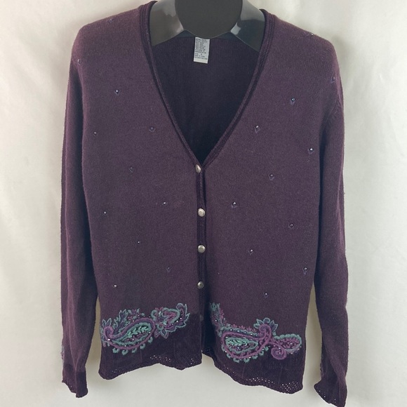 Koret | Sweaters | Vintage Embroidered Embellished Cardigan Sweater ...